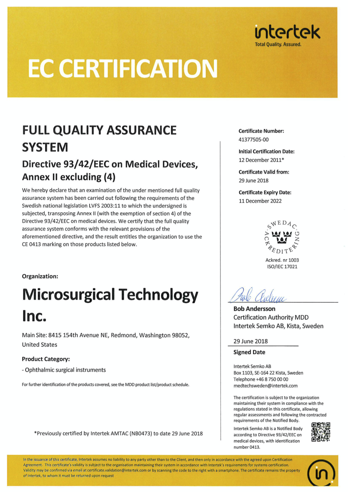 Terms, Quality & Regulatory – MicroSurgical Technology